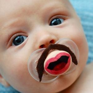 Horseshoe - Hand Cut Custom Mustache Pacifier- Brown on Luulla