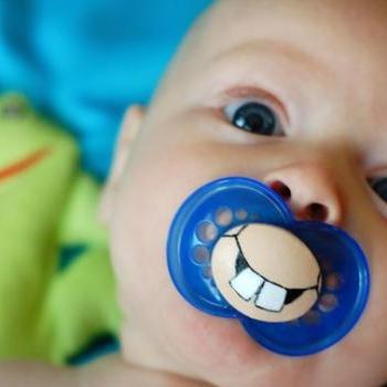 Cute Buck Teeth - Custom Hand Painted Pacifier Mam 6 To 18 Month Blue ...